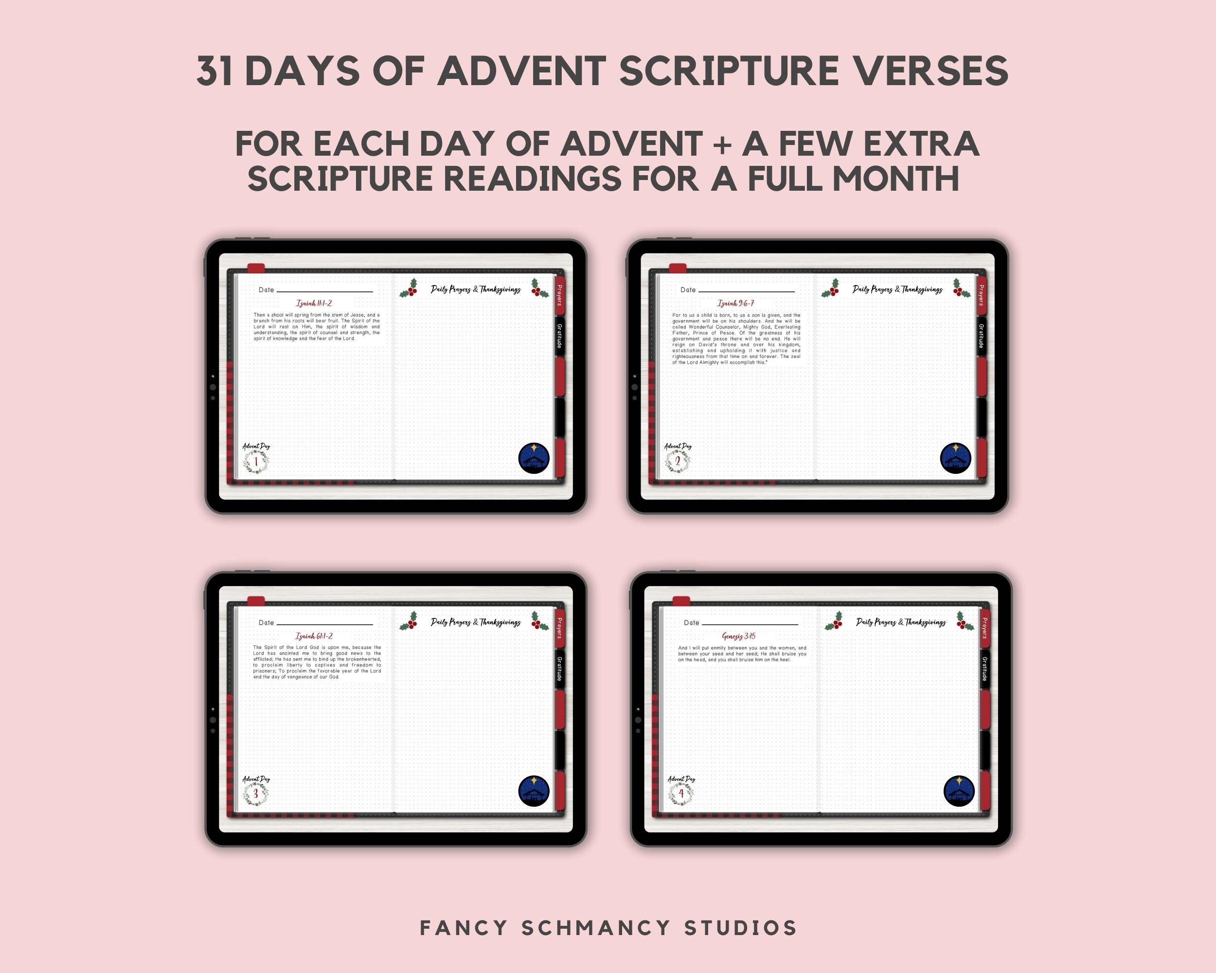 Digital Advent Prayer Journal Scriptures Verses for Advent | Etsy