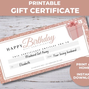 Birthday Gift Certificate Template, Gift Certificate Template Birthday ...