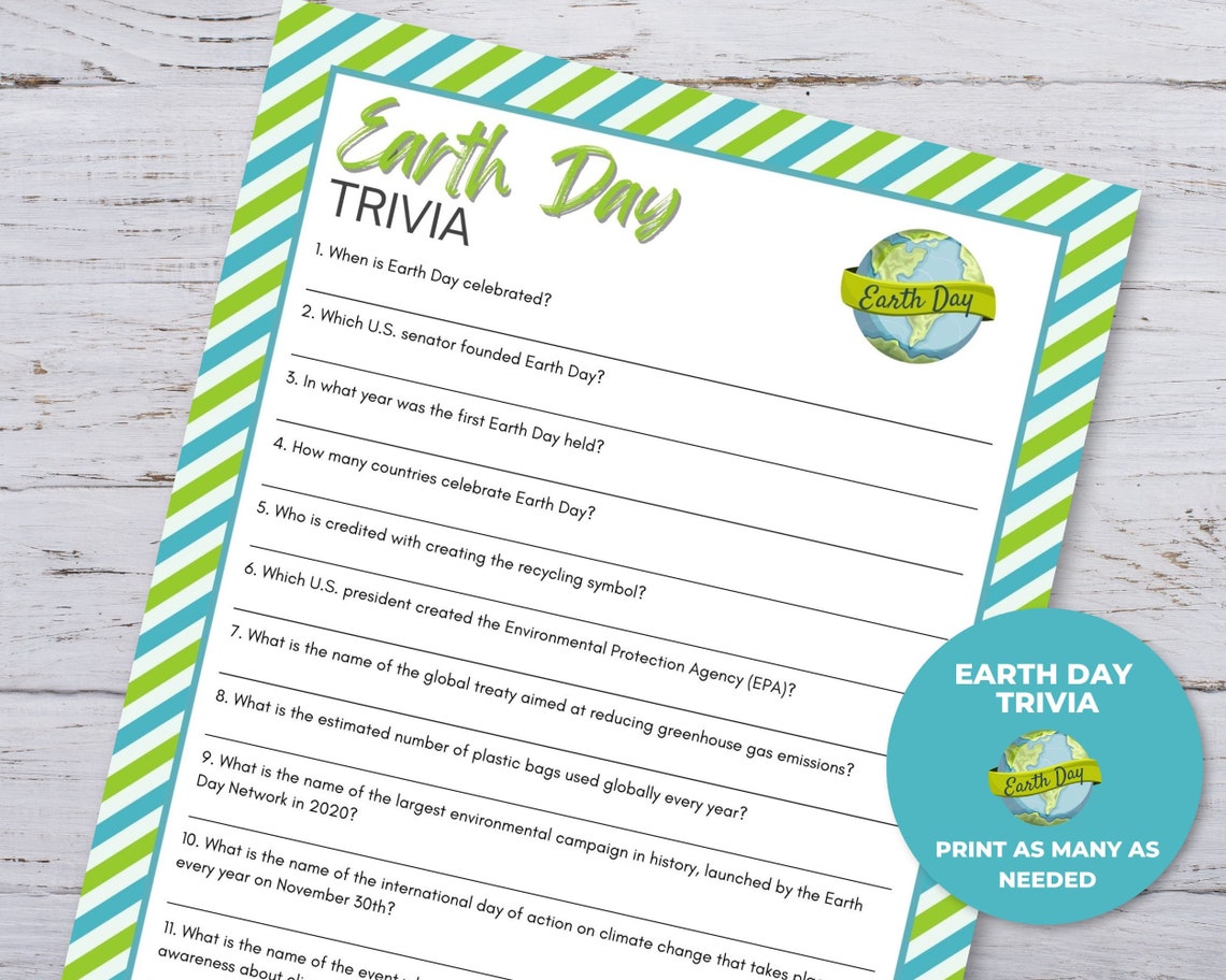 Earth Day Trivia, Earth Day Games for Kids, Earth Day Activity, Earth ...