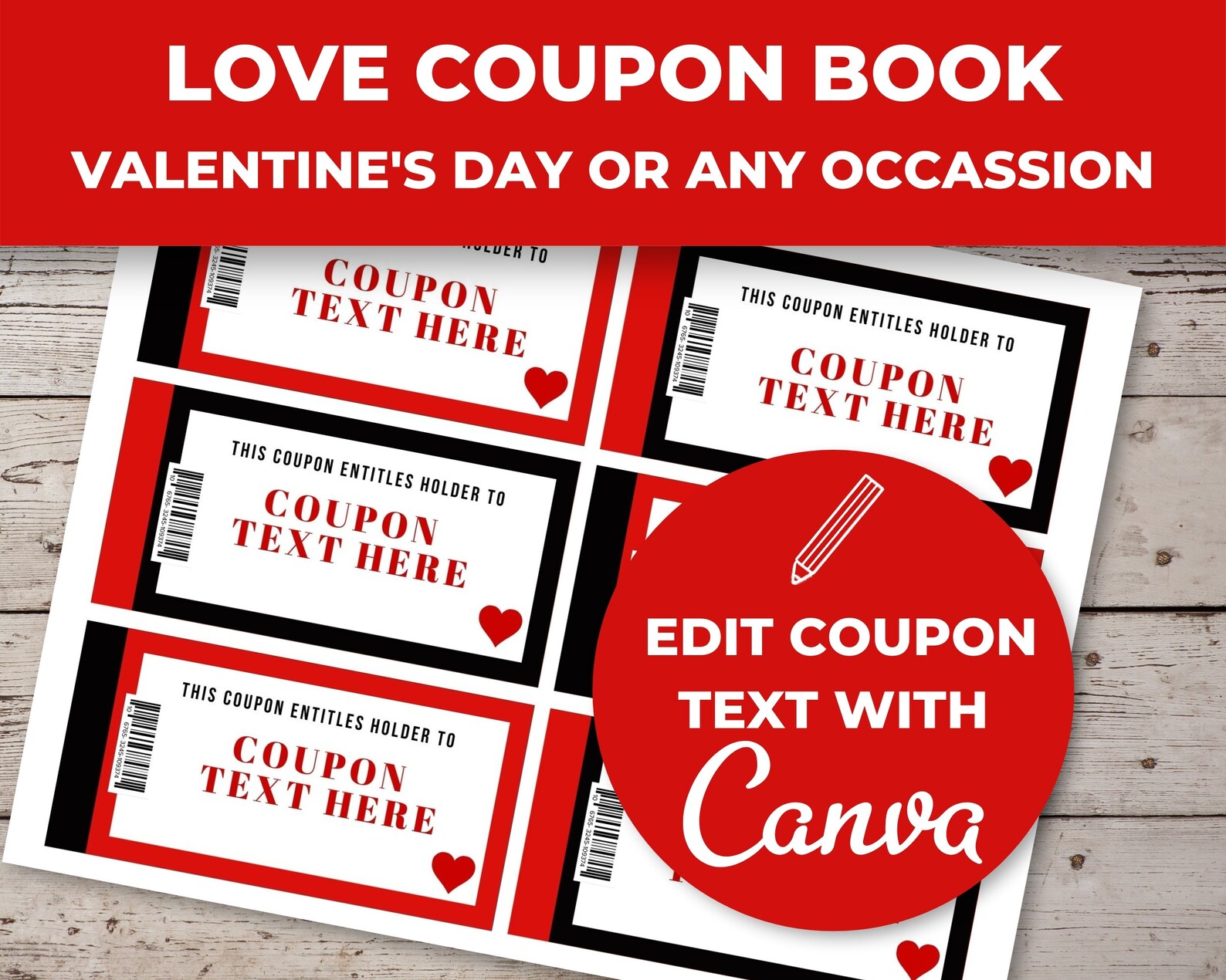 Editable Love Coupons, Printable Love Coupons, Love Vouchers ...