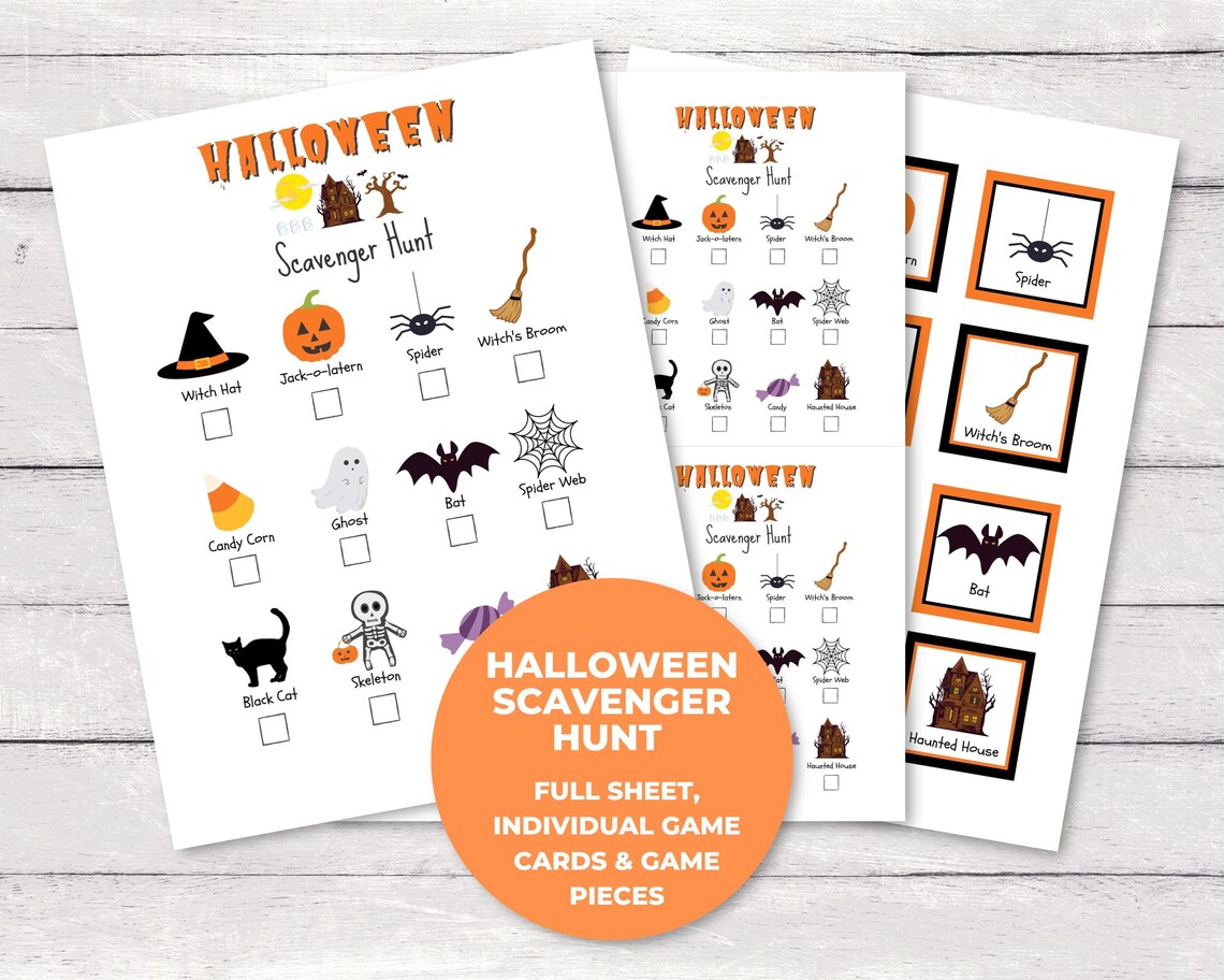 Halloween Scavenger Hunt Printable Halloween Kids Activity - Etsy