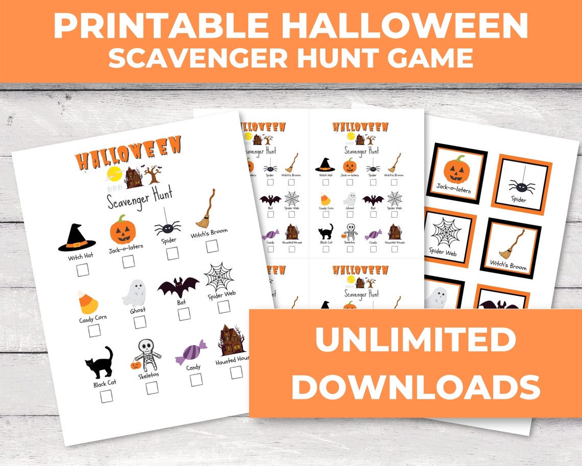 Halloween Scavenger Hunt Printable Halloween Kids Activity - Etsy