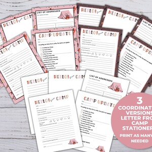 Printable Letter From Camp, Camp Letter Stationery, Fill in the Blank ...