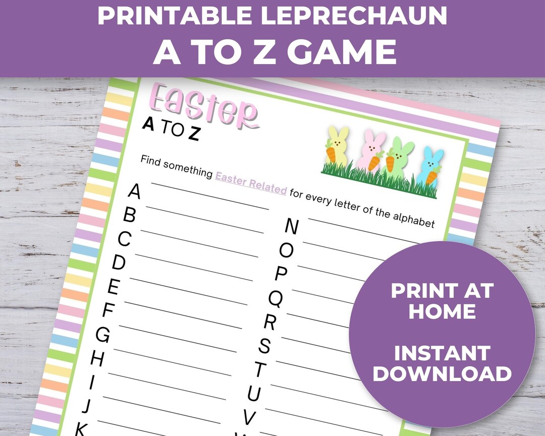 Easter A to Z Game, Printable Easter Games for Kids, Classroom Activity ...