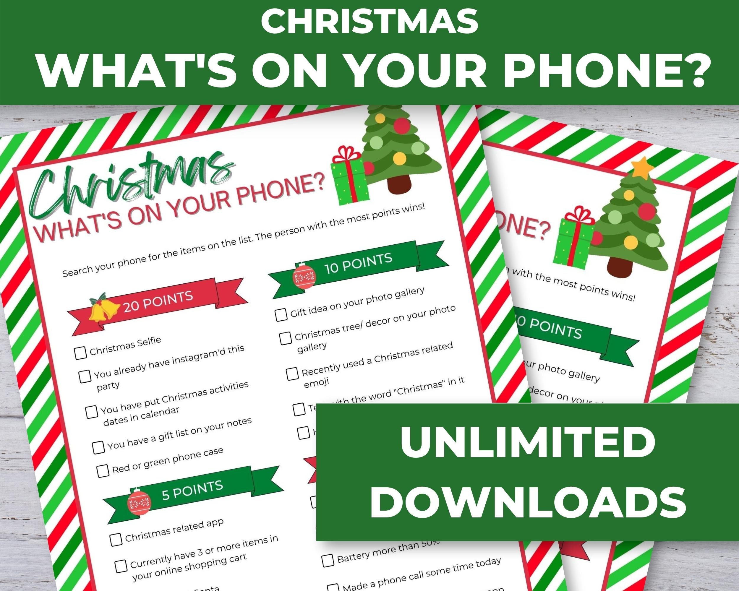 Whats on Your Phone Christmas Edition, Christmas Activities for Kids ...