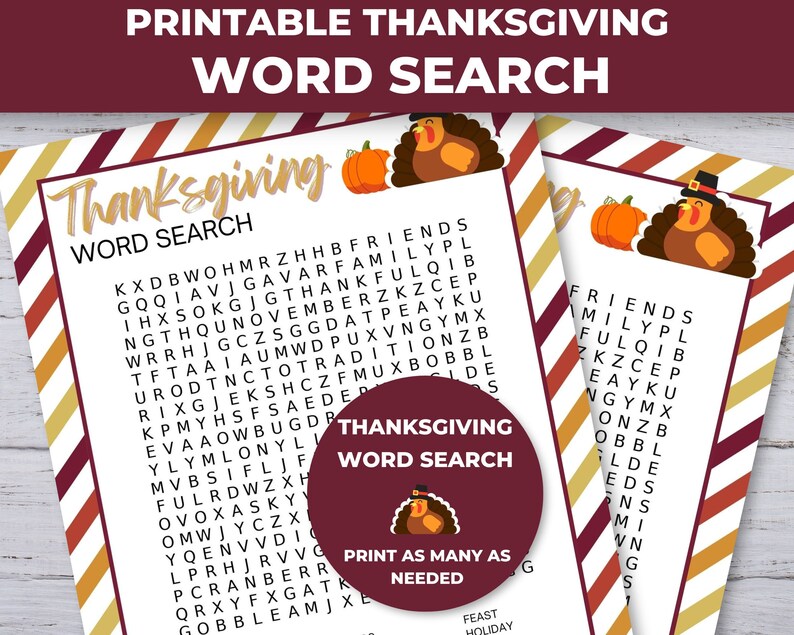 Thanksgiving Word Search Printable, Printable Games for Kids ...
