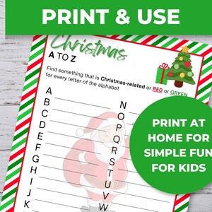 Christmas A to Z Game, Printable Christmas Game for Kids, Classroom ...