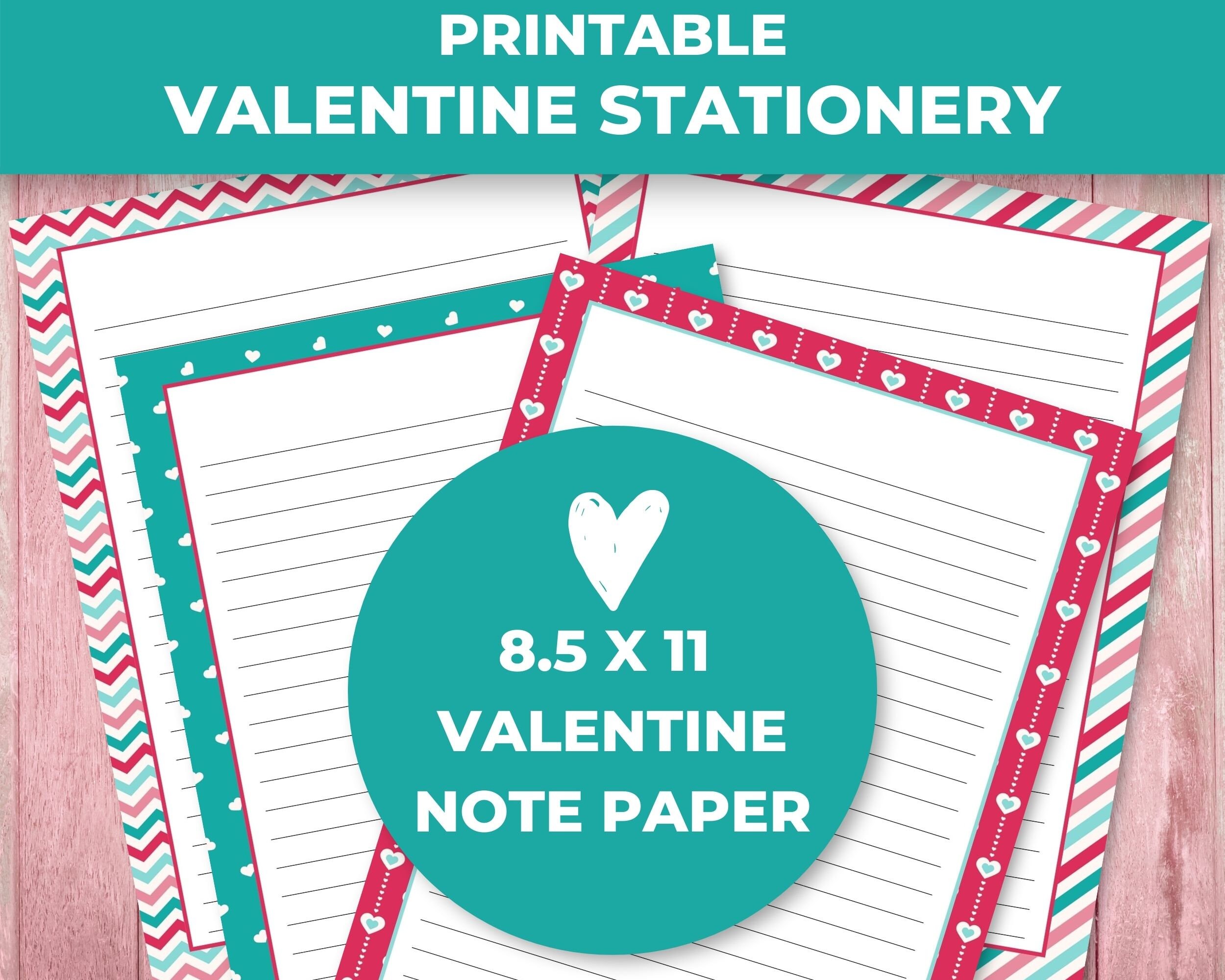 Printable Valentine Note Paper, Valentine Stationery - Etsy