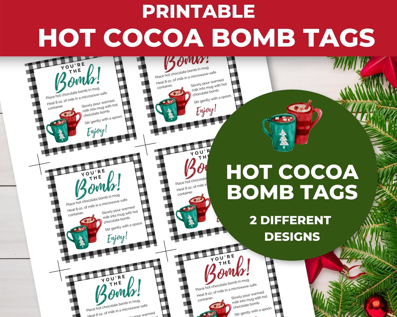 You're the Bomb Hot Cocoa Tag, Hot Cocoa Bomb Tags Printable, Hot ...