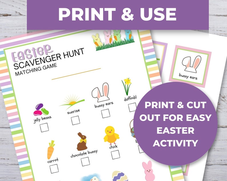Easter Scavenger Hunt, Printable Easter Kids Activity, Classroom ...