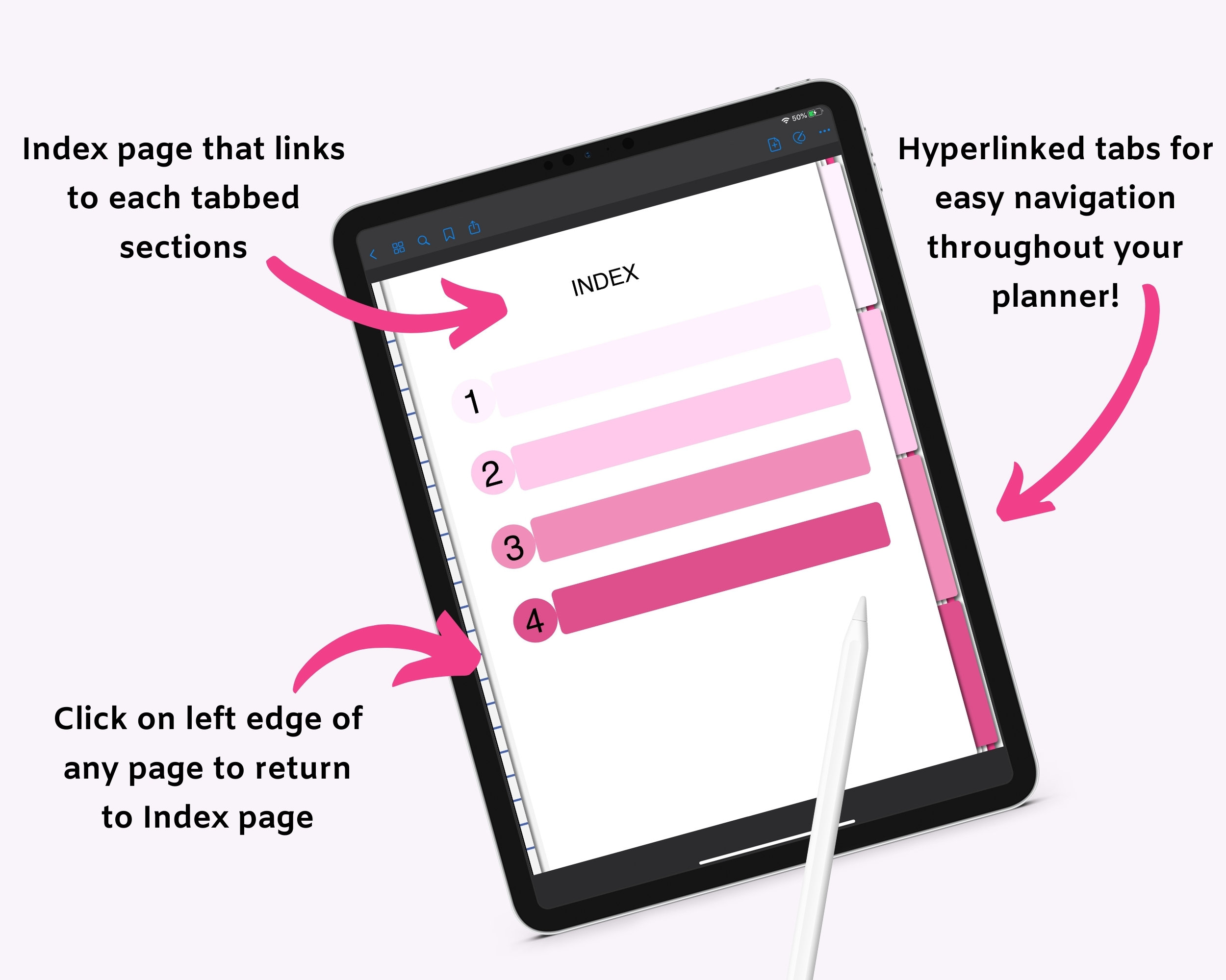 Cute Pink Notebook, Digital Composition Notebook, Notebook With Tabs ...