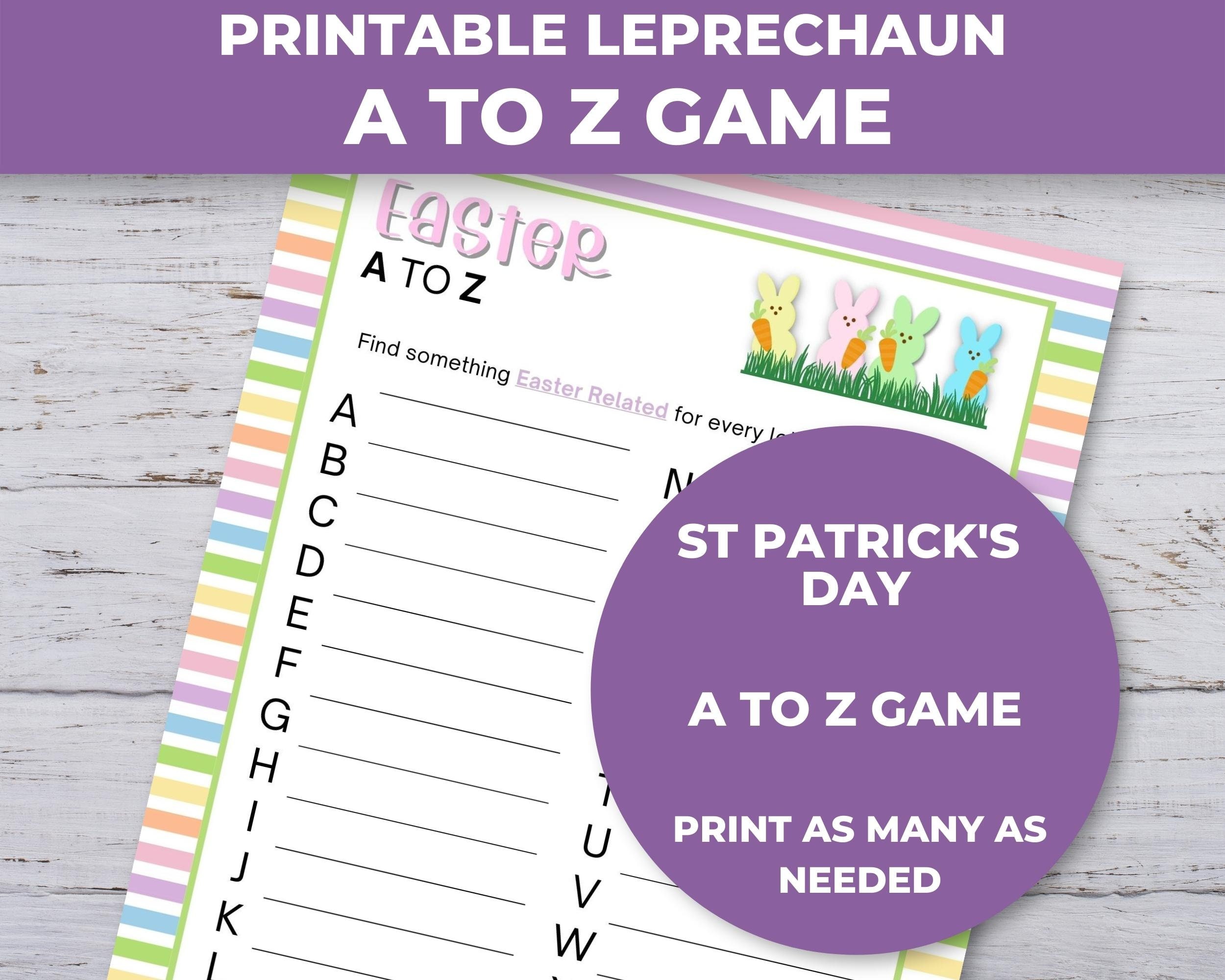 Easter A to Z Game, Printable Easter Games for Kids, Classroom Activity ...