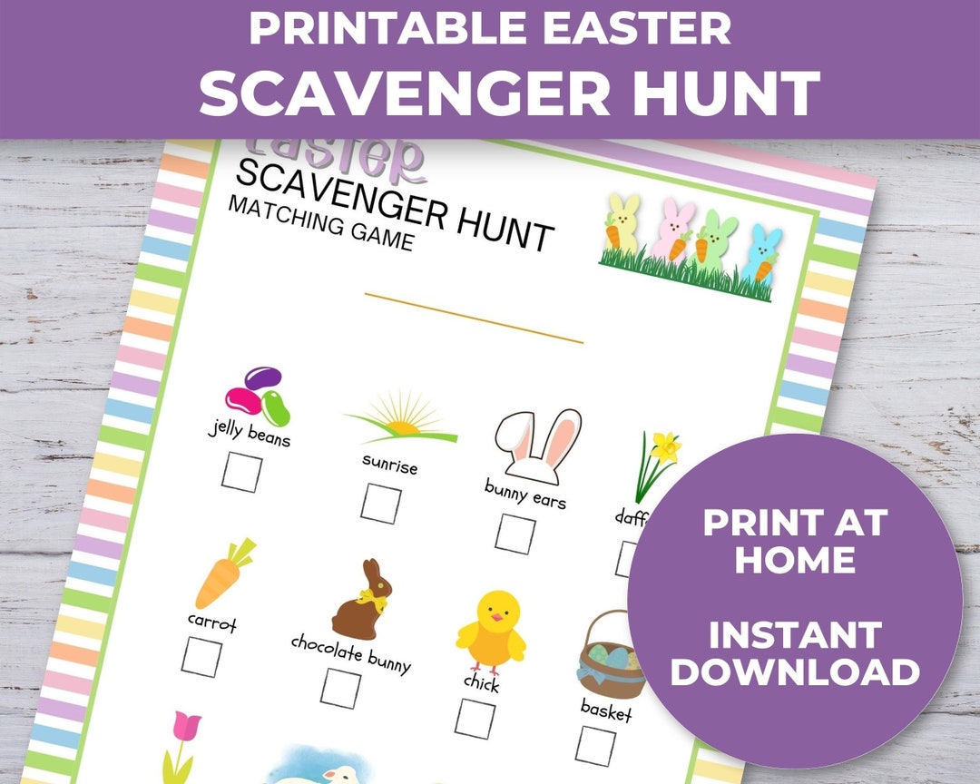 Easter Scavenger Hunt, Printable Easter Kids Activity, Classroom ...