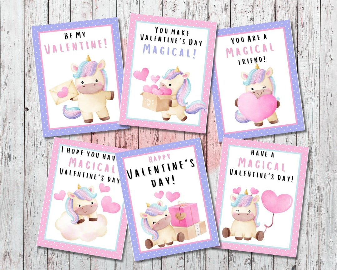 Printable Unicorn Valentines, Classroom Valentines, Preschool ...
