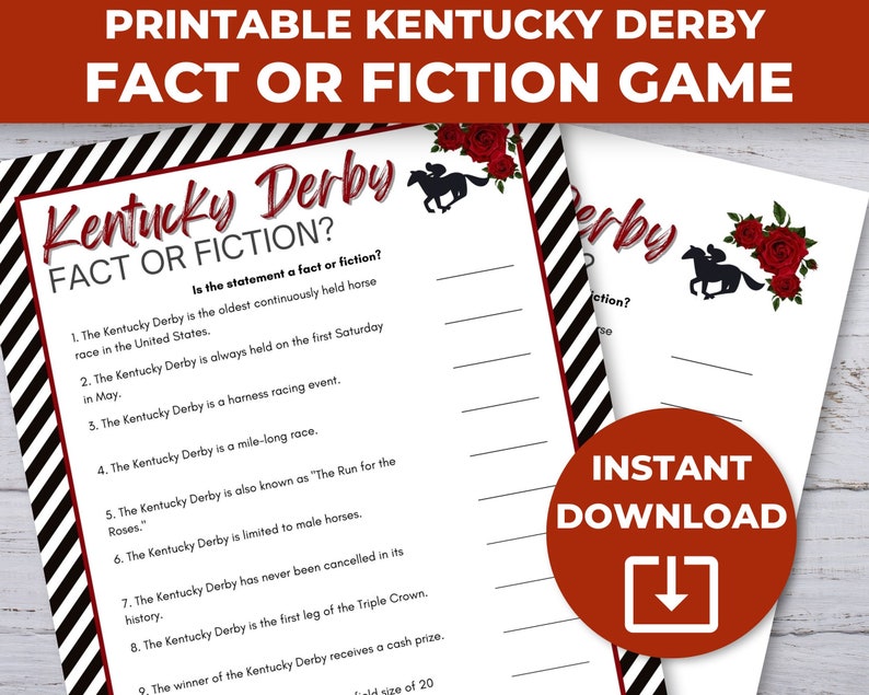 Kentucky Derby Party Game, Talk Derby to Me, Triple Crown Party Game ...
