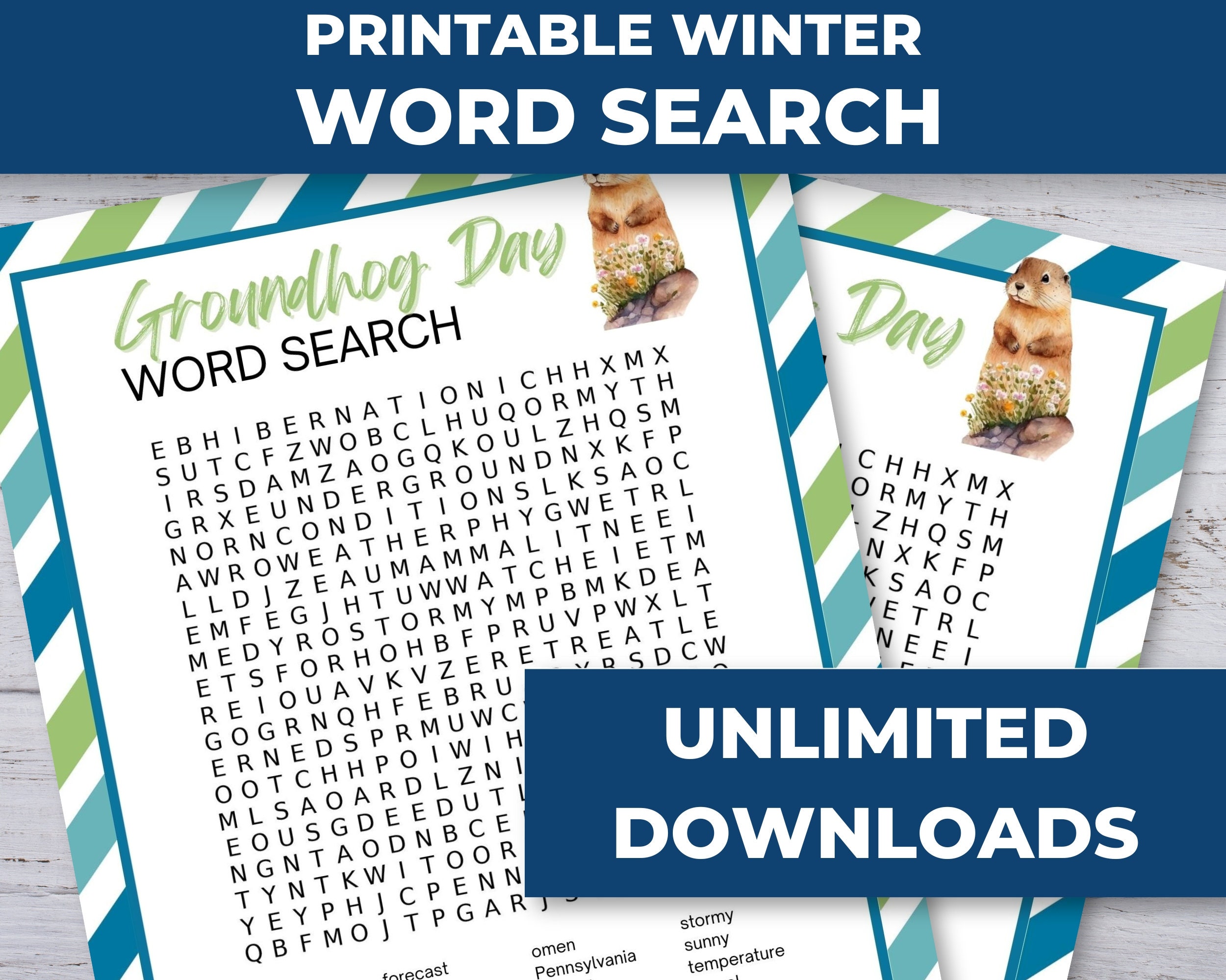 Groundhog Day Printable, Word Search Printable, Groundhog Day Worksheet ...
