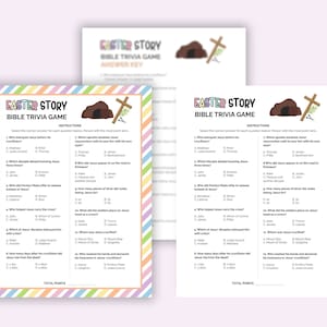 Easter Story Trivia Printable, Easter Bible Games for Kids, the Easter ...