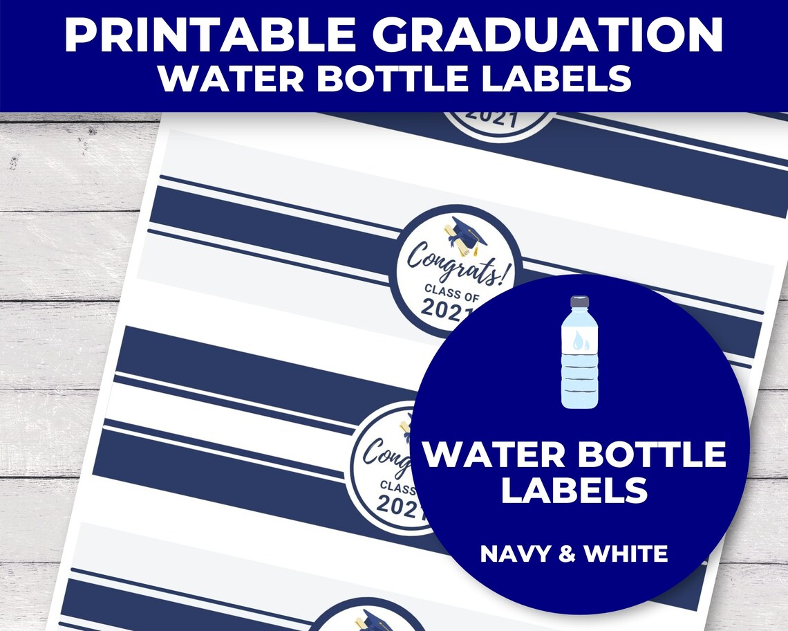 Printable Graduation Water Bottle Labels Congrats Class of | Etsy