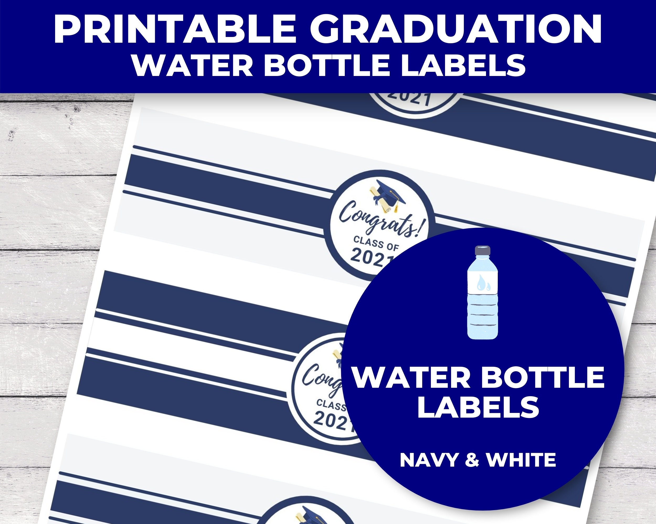 Printable Graduation Water Bottle Labels Congrats Class of | Etsy