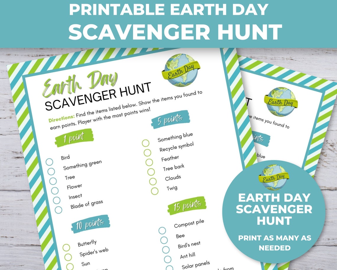 Earth Day Scavenger Hunt, Earth Day Games for Kids, Earth Day Activity ...