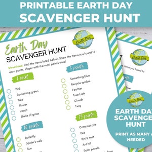 Earth Day Scavenger Hunt, Earth Day Games for Kids, Earth Day Activity ...