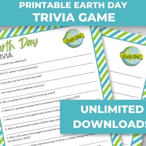 Earth Day Trivia, Earth Day Games for Kids, Earth Day Activity, Earth ...