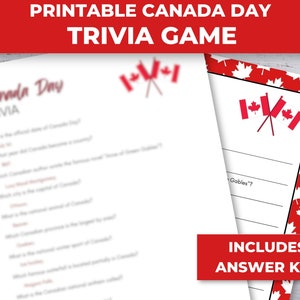 Canada Day Trivia, Printable Canada Day Games, July 1st Games, Kids ...