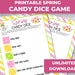 Printable Spring Candy Dice Game, Spring Activities for Kids and Adults ...