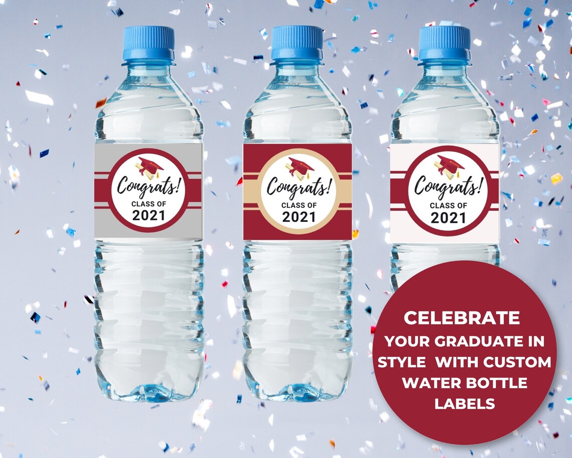 Printable Graduation Water Bottle Labels Congrats Class of - Etsy Canada