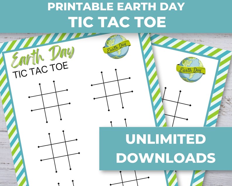 Earth Day Tic Tac Toe Game, Printable Earth Day Game for Kids ...