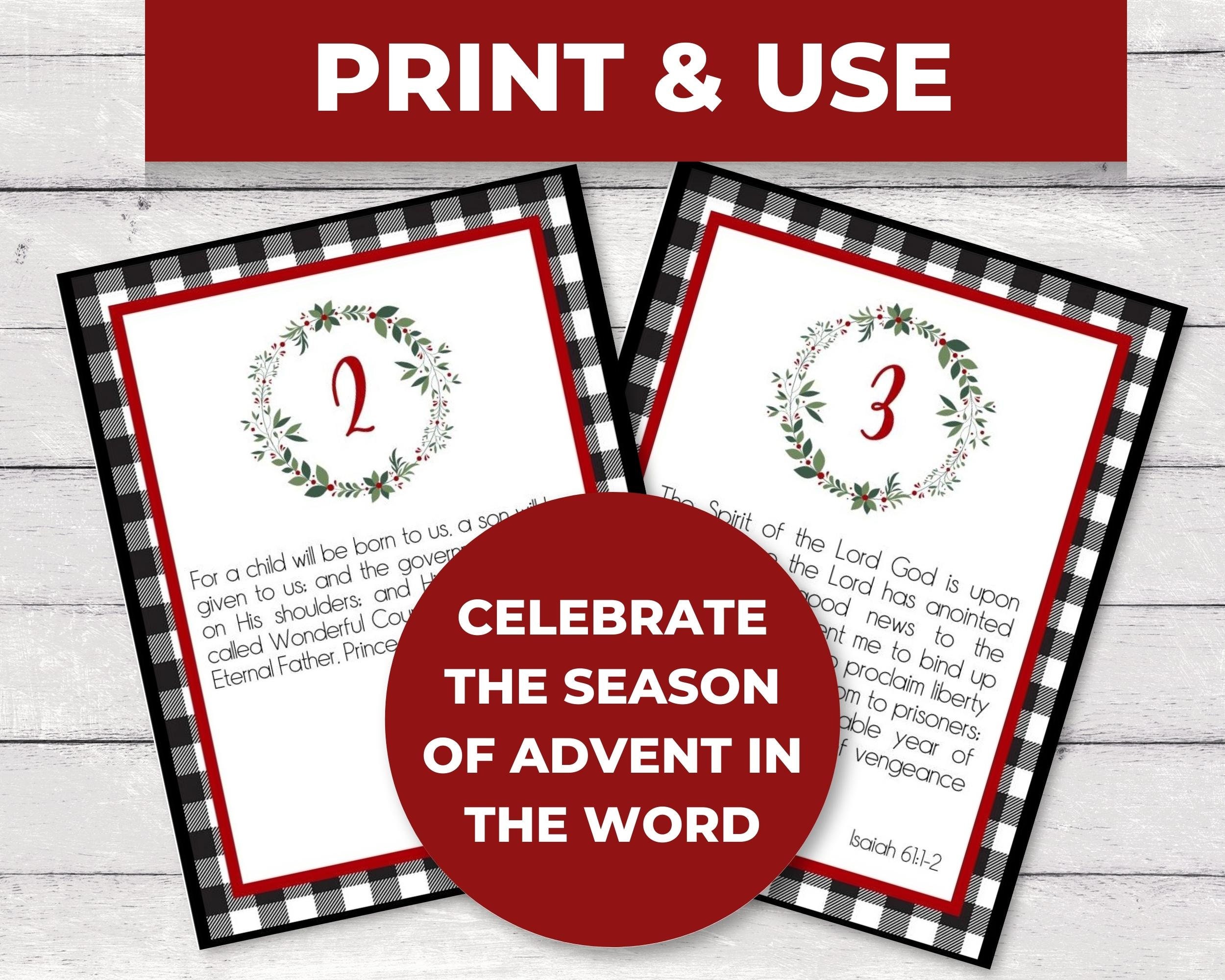 Advent Scripture Cards, Bible Verses Cards, Prayer Cards,printable ...