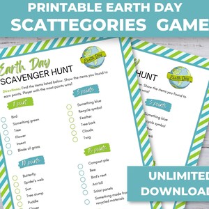 Earth Day Scavenger Hunt, Earth Day Games for Kids, Earth Day Activity ...