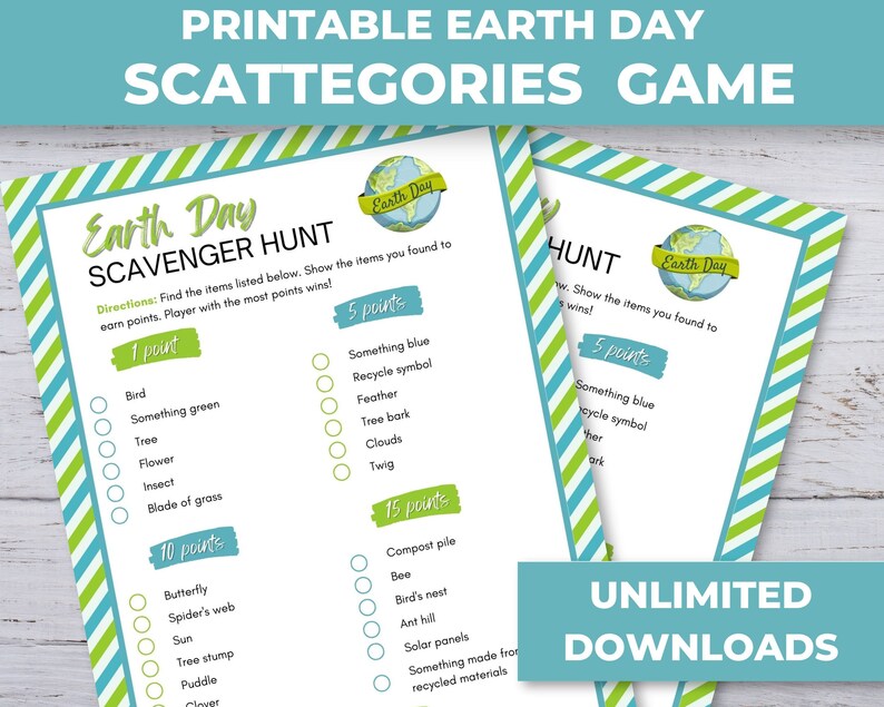 Earth Day Scavenger Hunt, Earth Day Games for Kids, Earth Day Activity ...