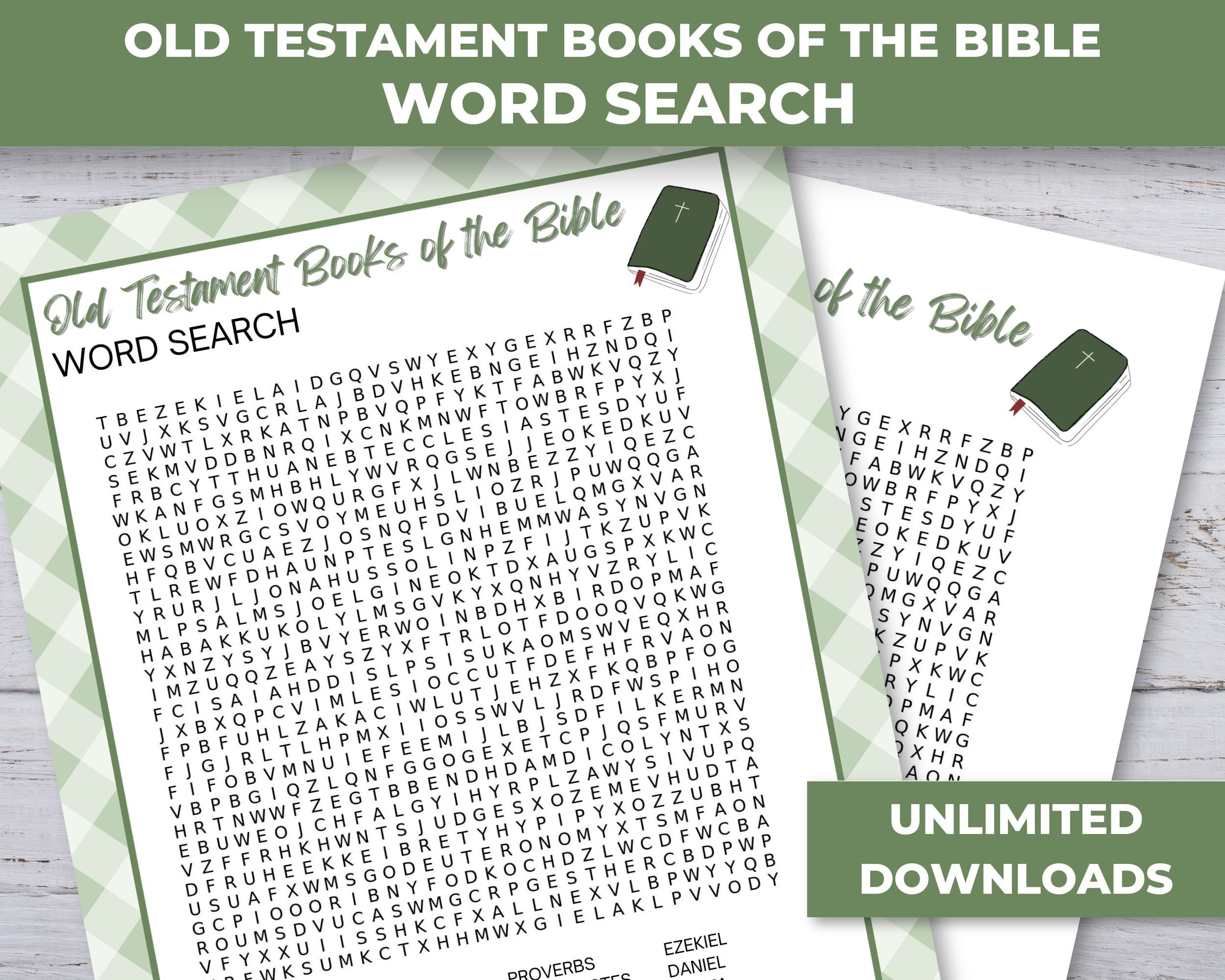 Old Testament Books of the Bible Word Search Game, Bible Activities for ...