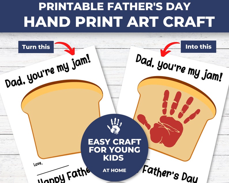 You're My Jam Handprint Craft, Father's Day Handprint Keepsake, Father ...