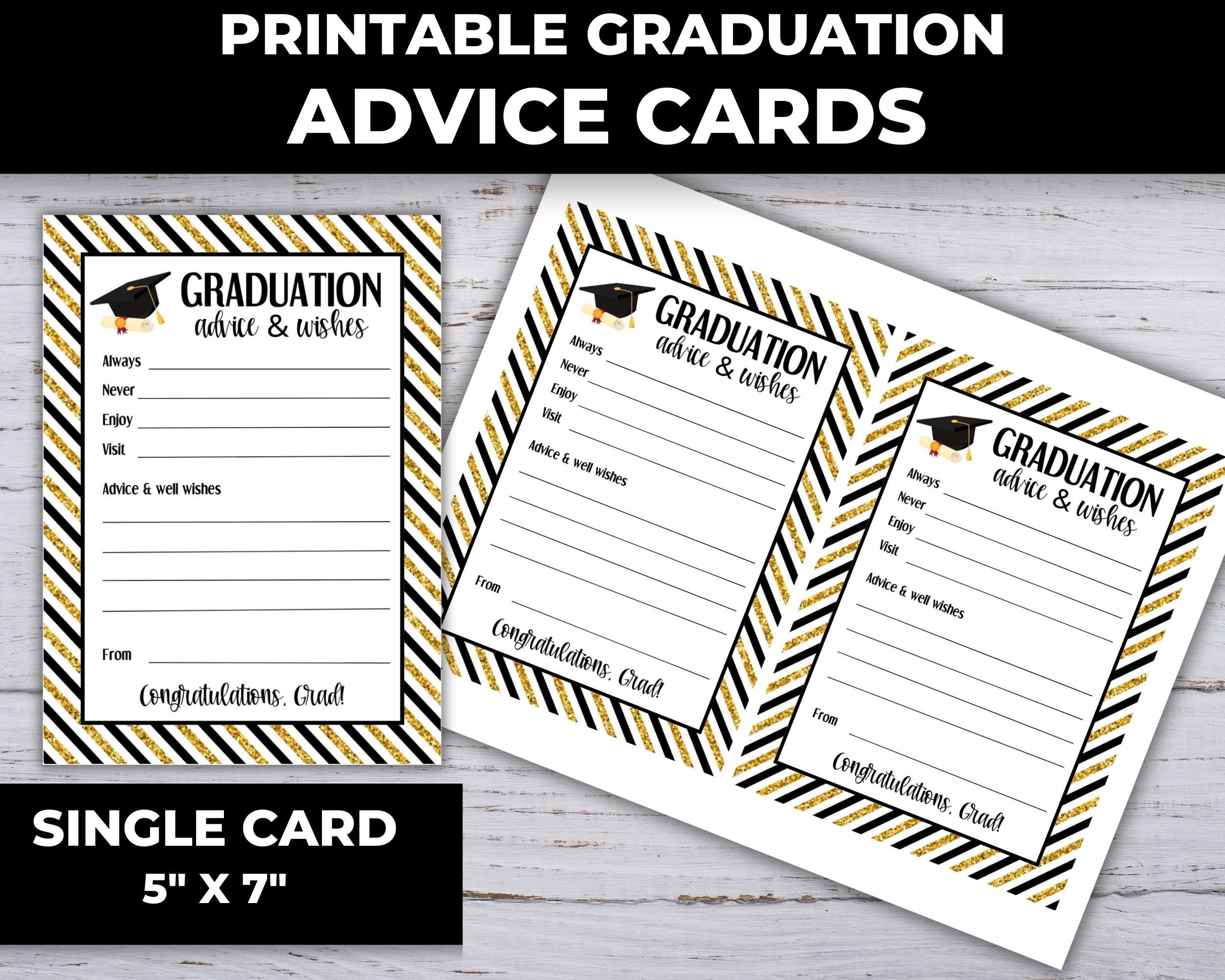 Printable Advice Cards Graduation, Graduation Advice Cards, Words of ...