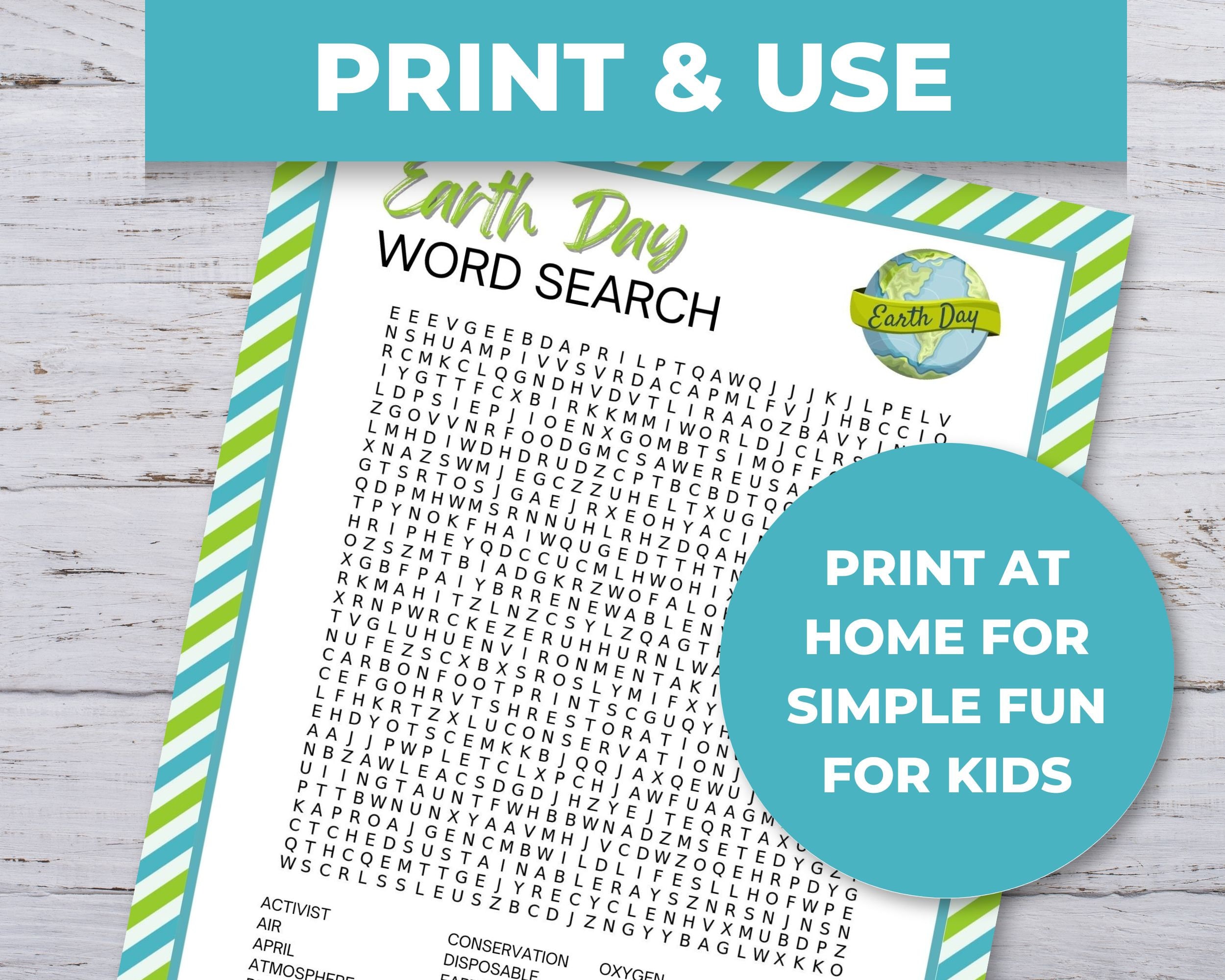 Earth Day Word Search Game, Earth Day Game Kids, Earth Day Activity ...