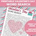 Valentine Word Search Printable, Valentine Printable Games for Kids ...