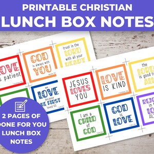 Lunch Box Notes for Kids, Printable Christian Lunch Box Notes, Bible ...