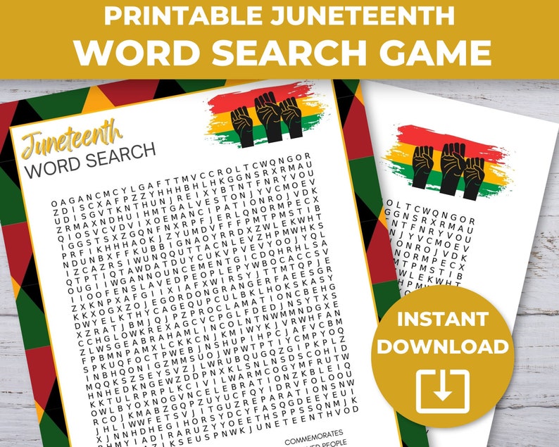 Juneteenth Word Search, Juneteenth Printable, Word Search Printable ...