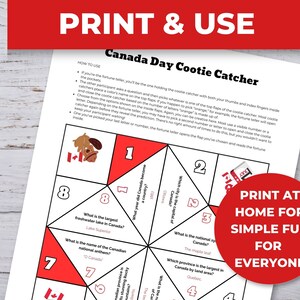 Cootie Catcher, Canada Day Games, Canada Day Printable, Kids Summer ...