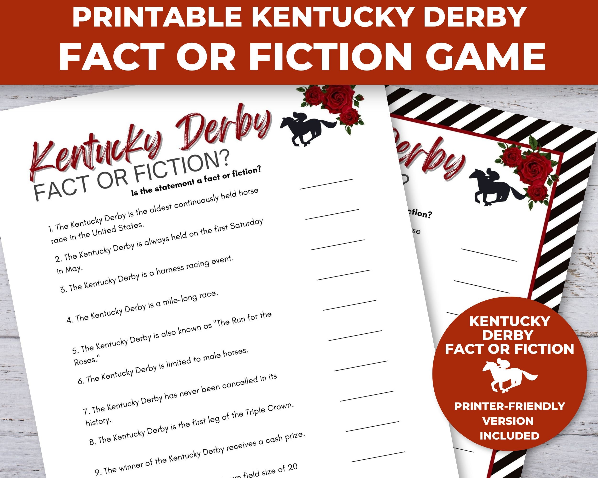 Kentucky Derby Party Game, Talk Derby to Me, Triple Crown Party Game ...