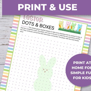 Easter Dots and Boxes, Printable Easter Game for Kids, Classroom ...