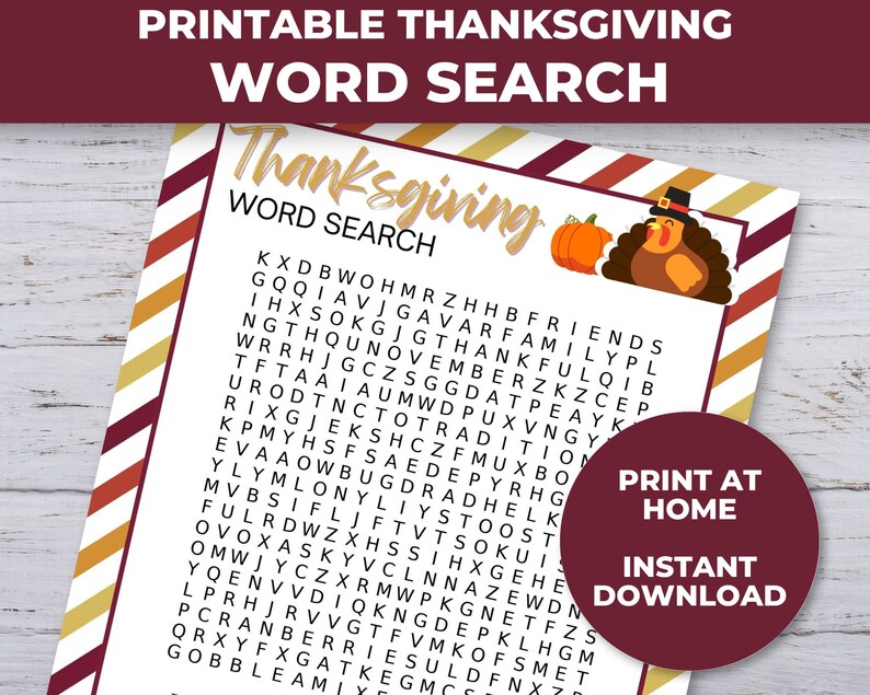 Thanksgiving Word Search Printable, Printable Games for Kids ...