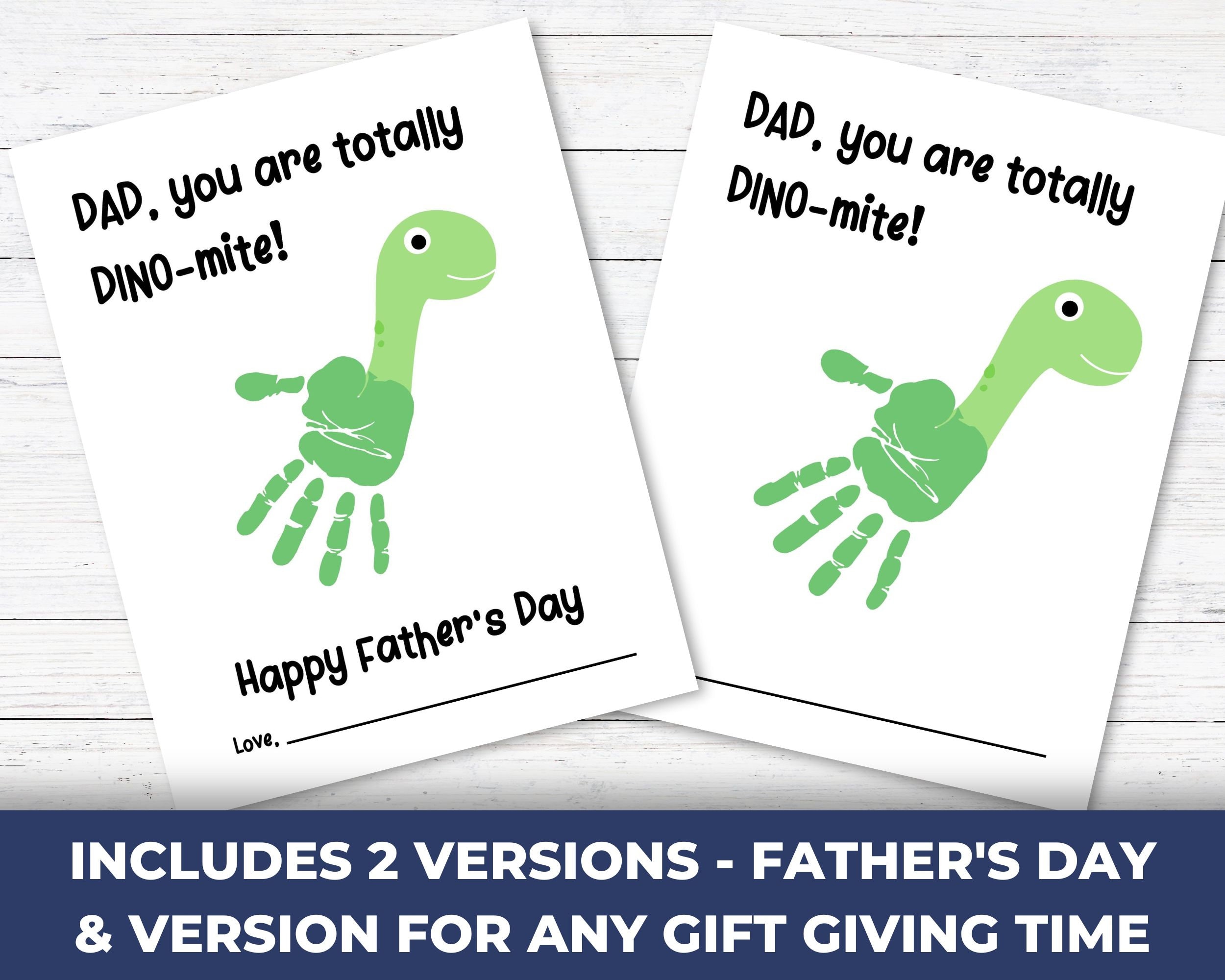 Dinosaur Handprint Art, Father's Day Handprint Keepsake, Father's Day ...