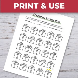 Christmas Savings Tracker Printable, Holiday Savings Tracker, Cash ...