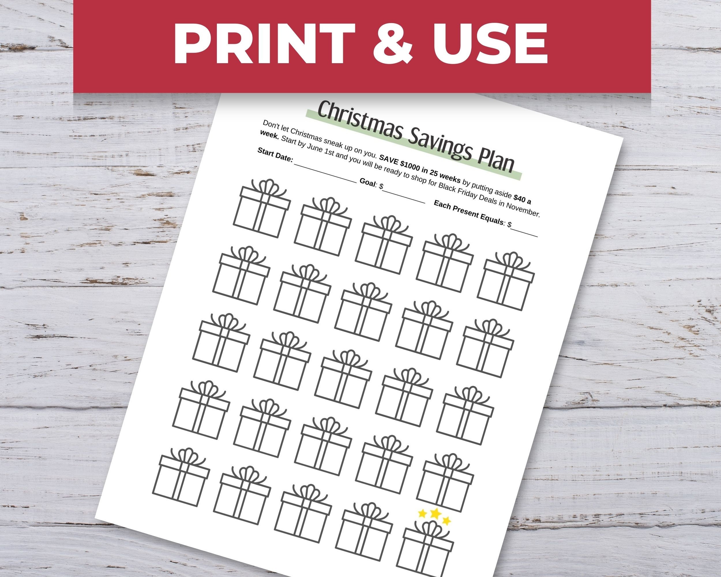 Christmas Savings Tracker Printable, Holiday Savings Tracker, Cash ...