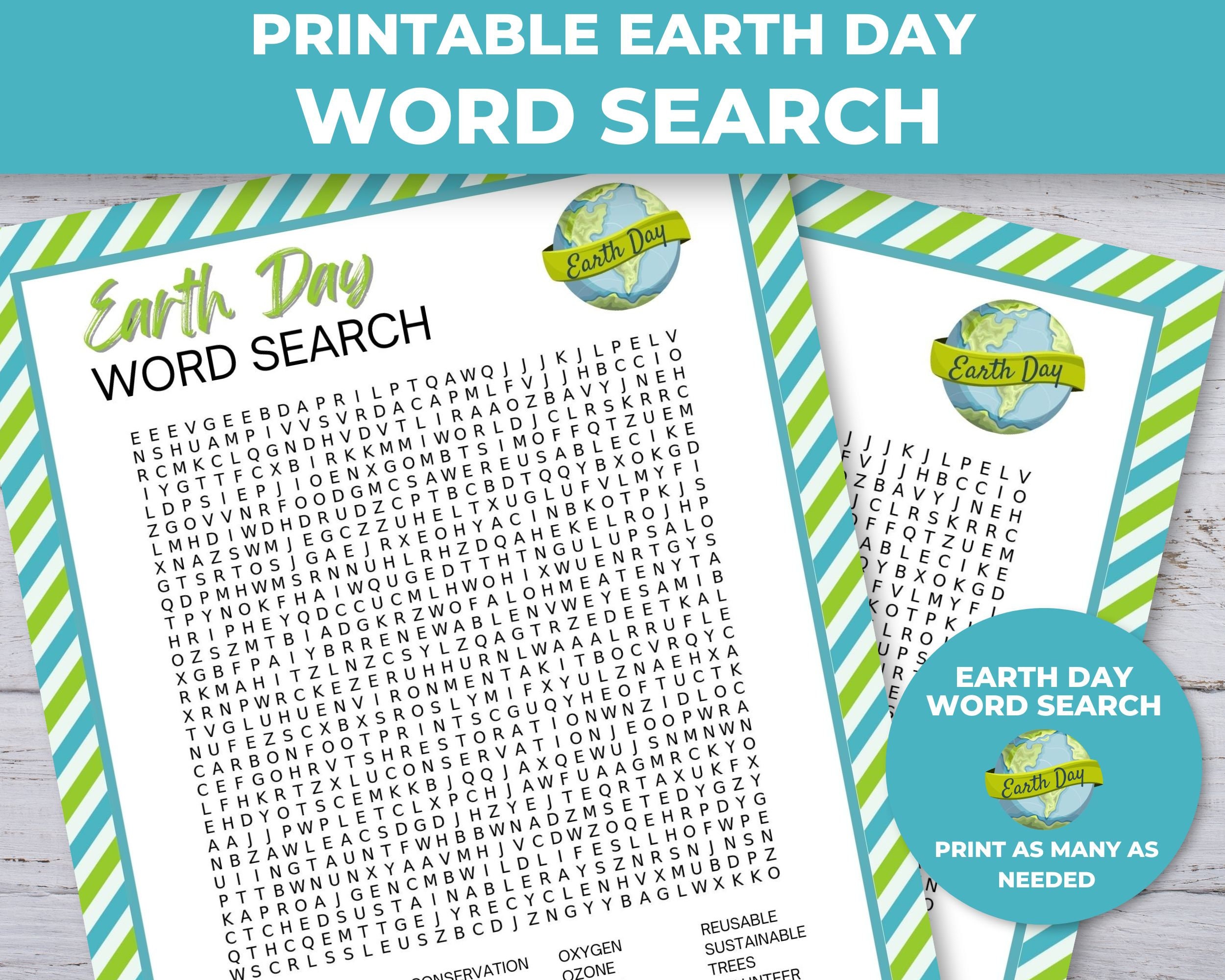 Earth Day Word Search Game, Earth Day Game Kids, Earth Day Activity ...
