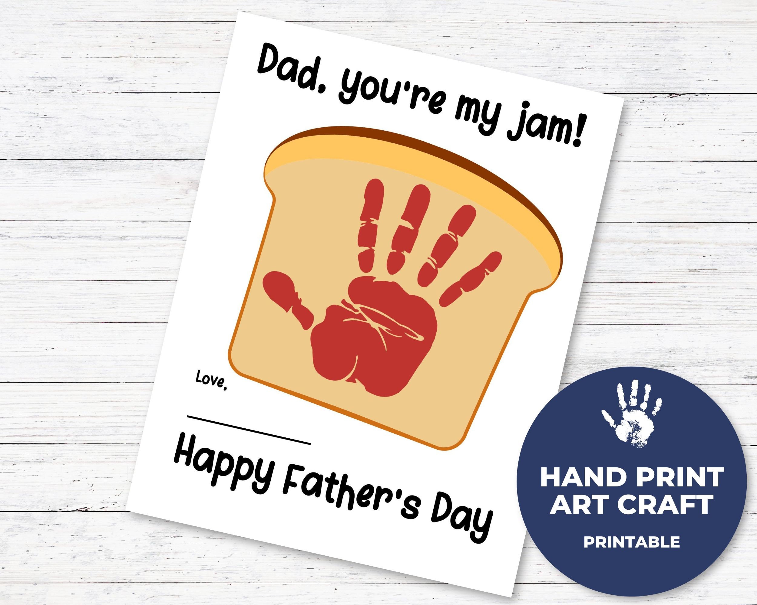 You're My Jam Handprint Craft, Father's Day Handprint Keepsake, Father ...