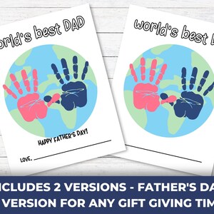 Worlds Best Dad Handprint Craft, Father's Day Handprint Keepsake ...